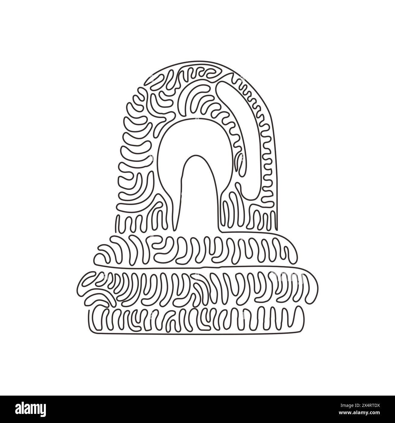 Continuous one line drawing emergency siren icon. Red flasher. Fire ...
