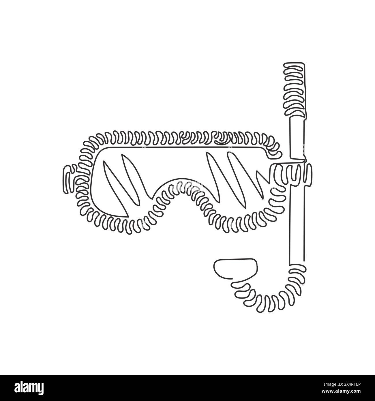 Continuous one line drawing scuba diving mask with snorkel. Diving mask ... Continuous one line drawing scuba diving mask with snorkel. Diving mask ...