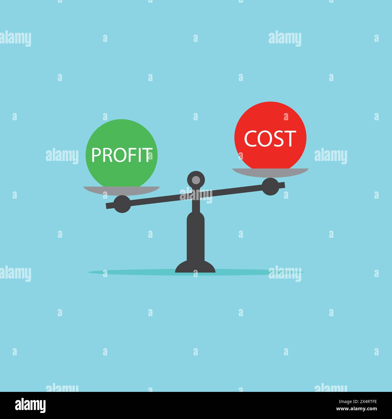 cost and profit scales, concept of compare value vector illustration ...