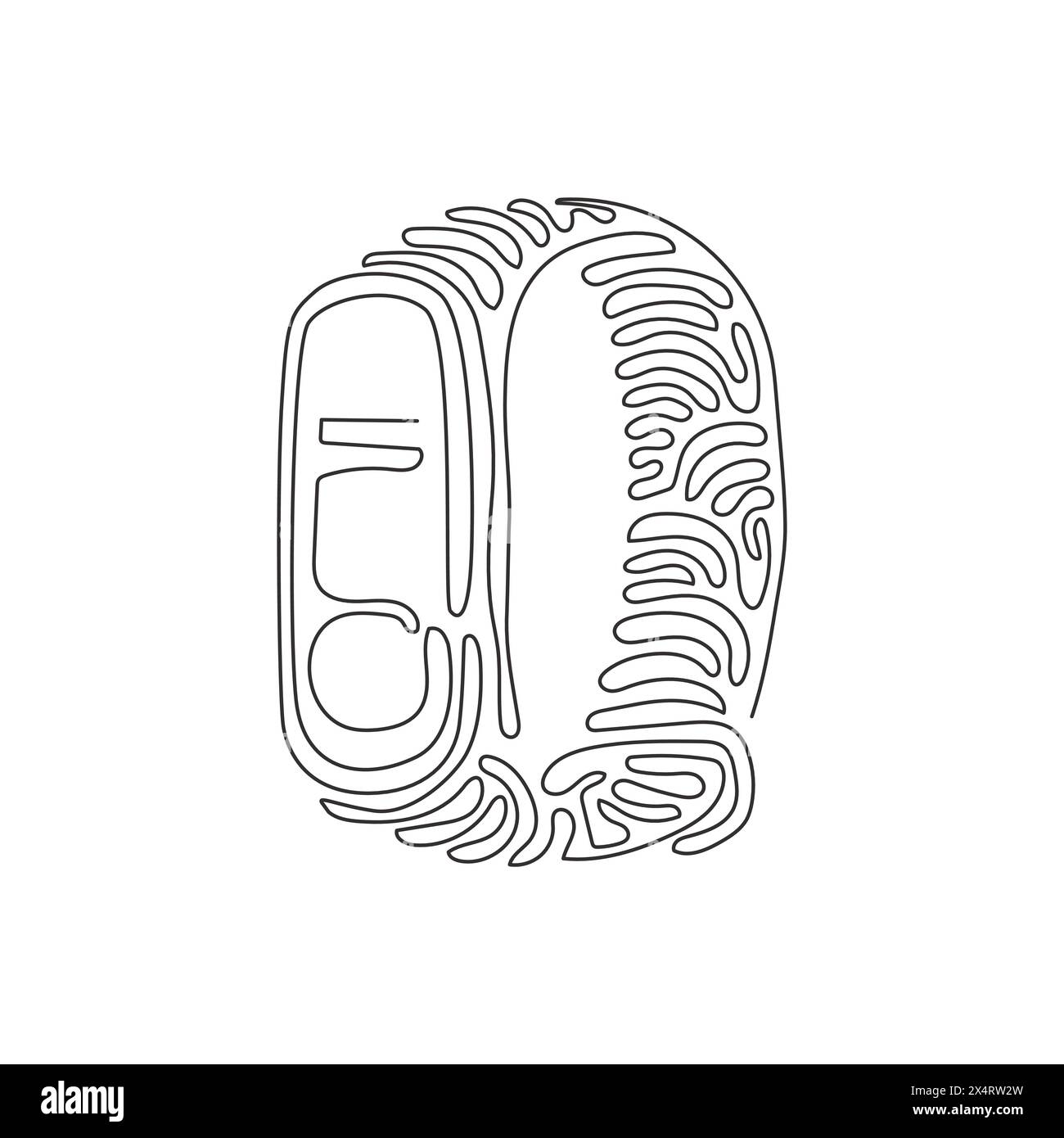 Single one line drawing smart band fitness tracker hand path. Digital ...