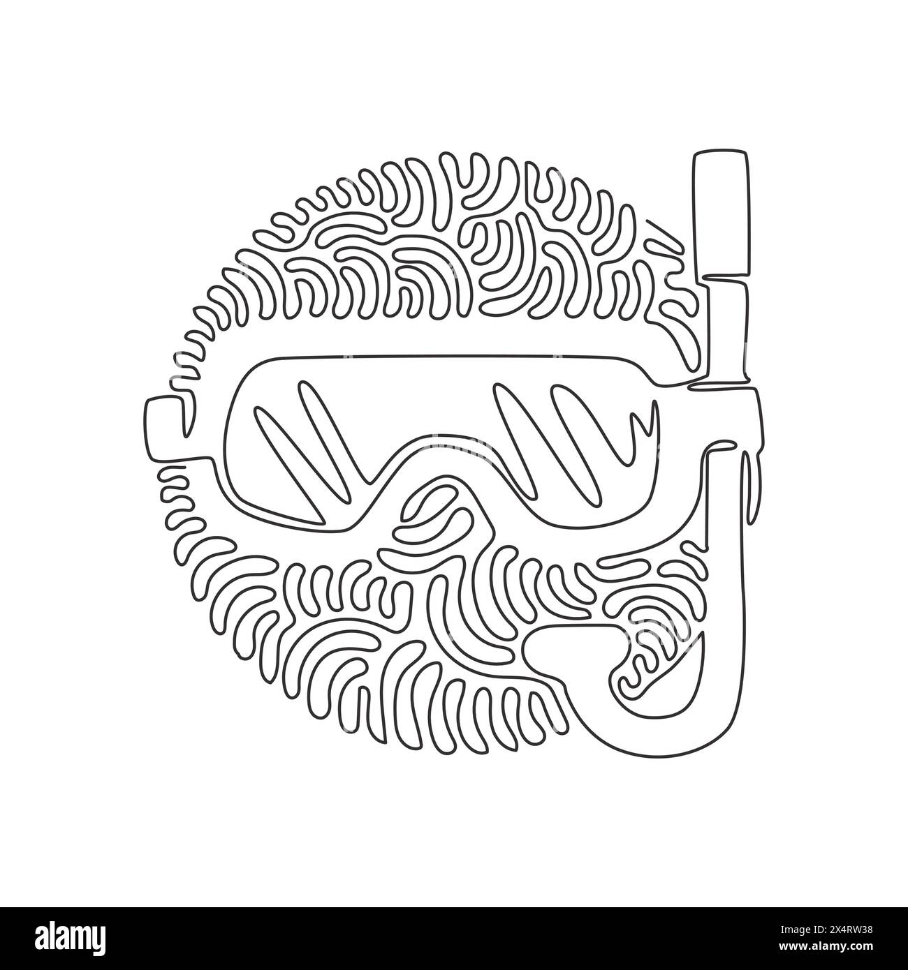 Continuous one line drawing scuba diving mask with snorkel. Diving mask ... Continuous one line drawing scuba diving mask with snorkel. Diving mask ...