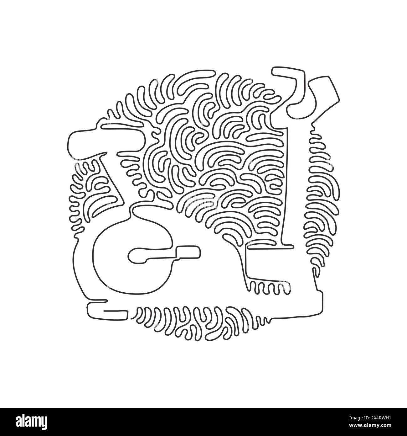 Single one line drawing bicycle exercise machine. Stationary exercise ...