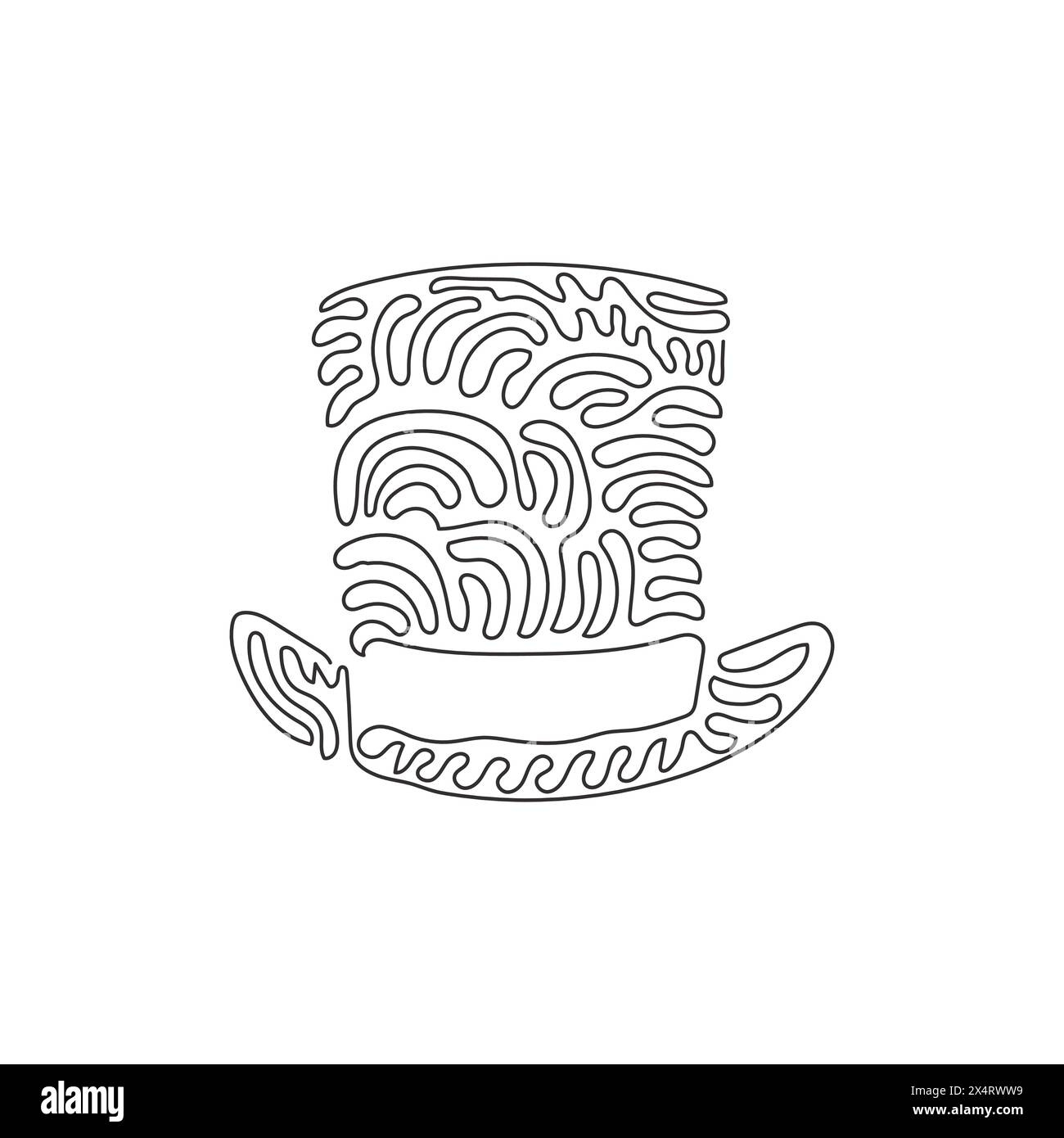 Single continuous line drawing vintage top hat. Cylinder hats. Old ...