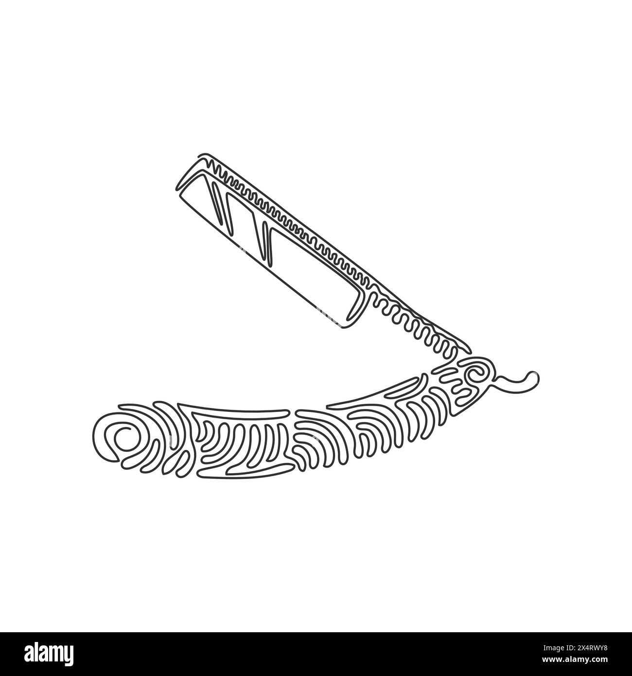 Single continuous line drawing Shaving razor. Realistic illustration of ...