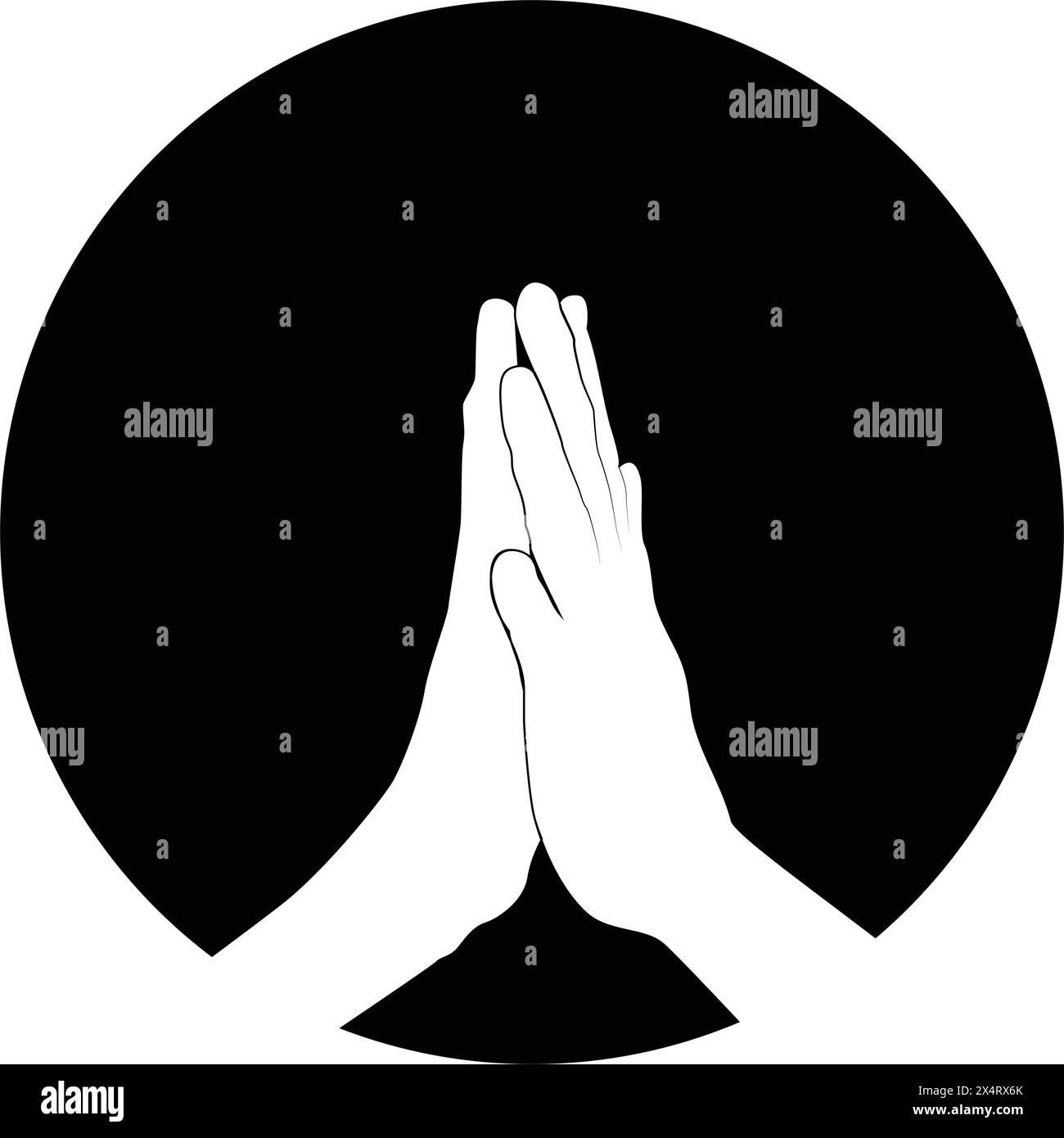 templet design logo illustration of hands while praying Stock Vector ...
