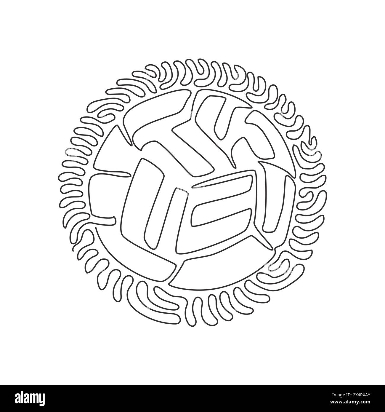 Single one line drawing Sepak Takraw ball or rattan ball. Scissor kick ...