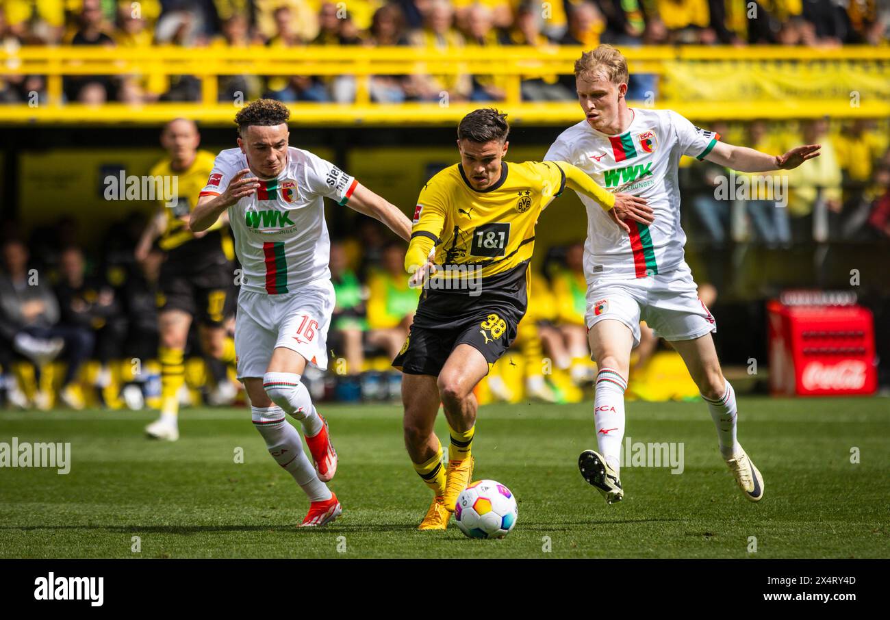 Dortmund, Germany. 4th Mai 2024. Kjell Wätjen (BVB) Ruben Vargas und ...