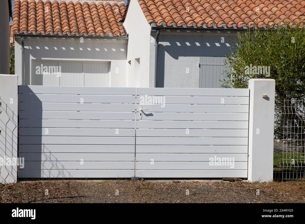 white classic double portal home metal door pvc plastic gate of facade ...