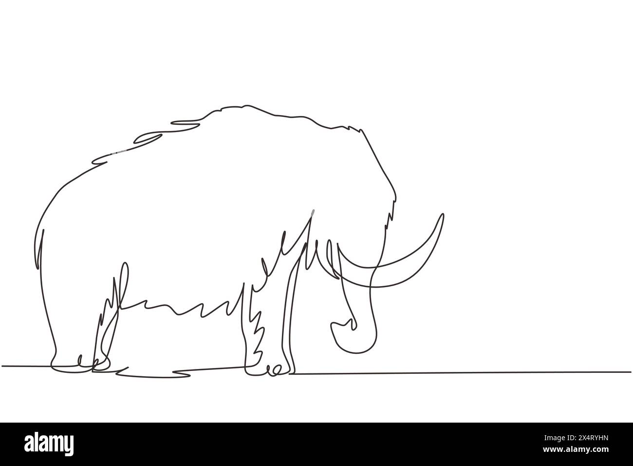 Single continuous line drawing big mammoth business logo identity ...