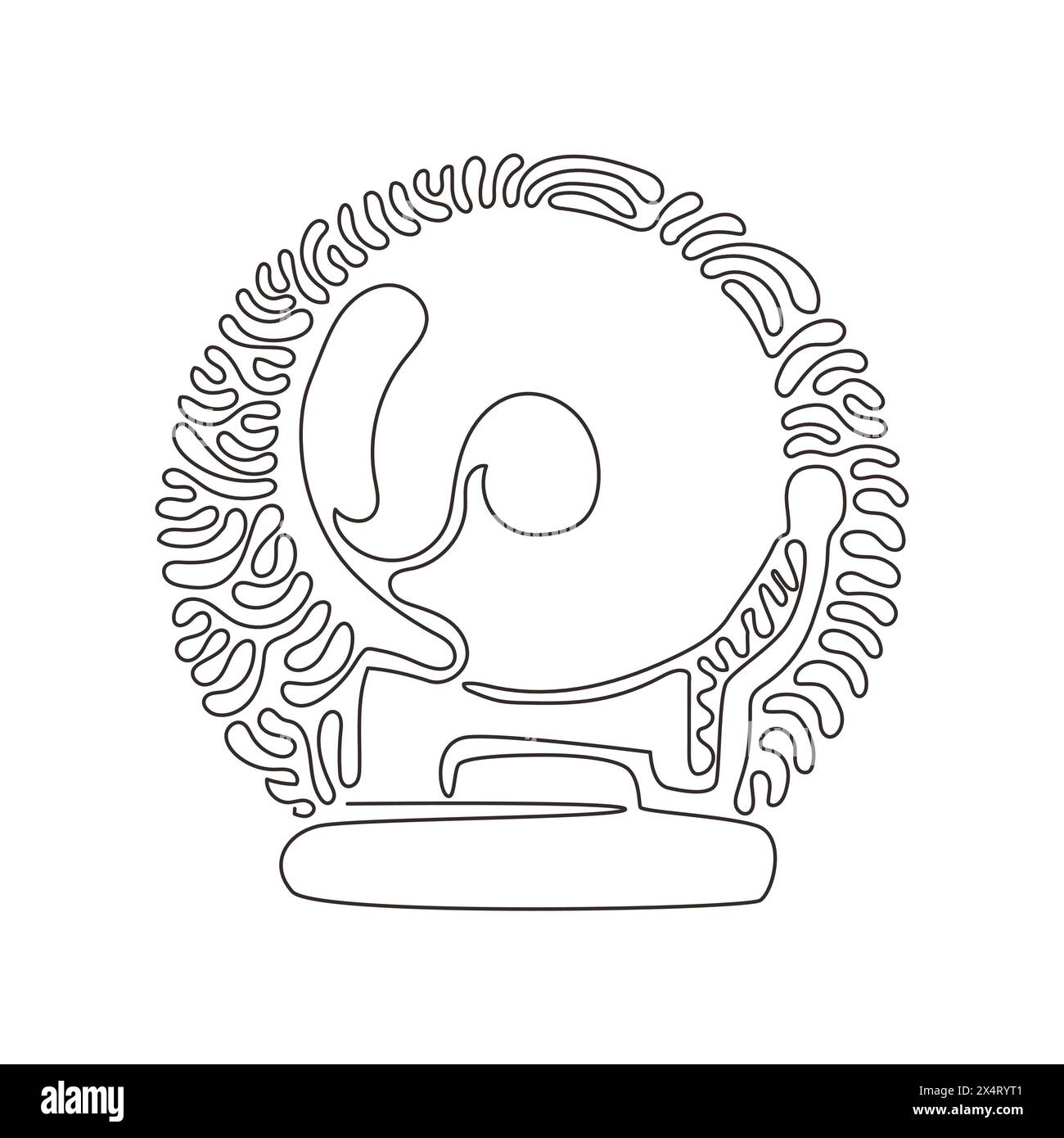 Single one line drawing red fire alarm system signal device. Prevention ...