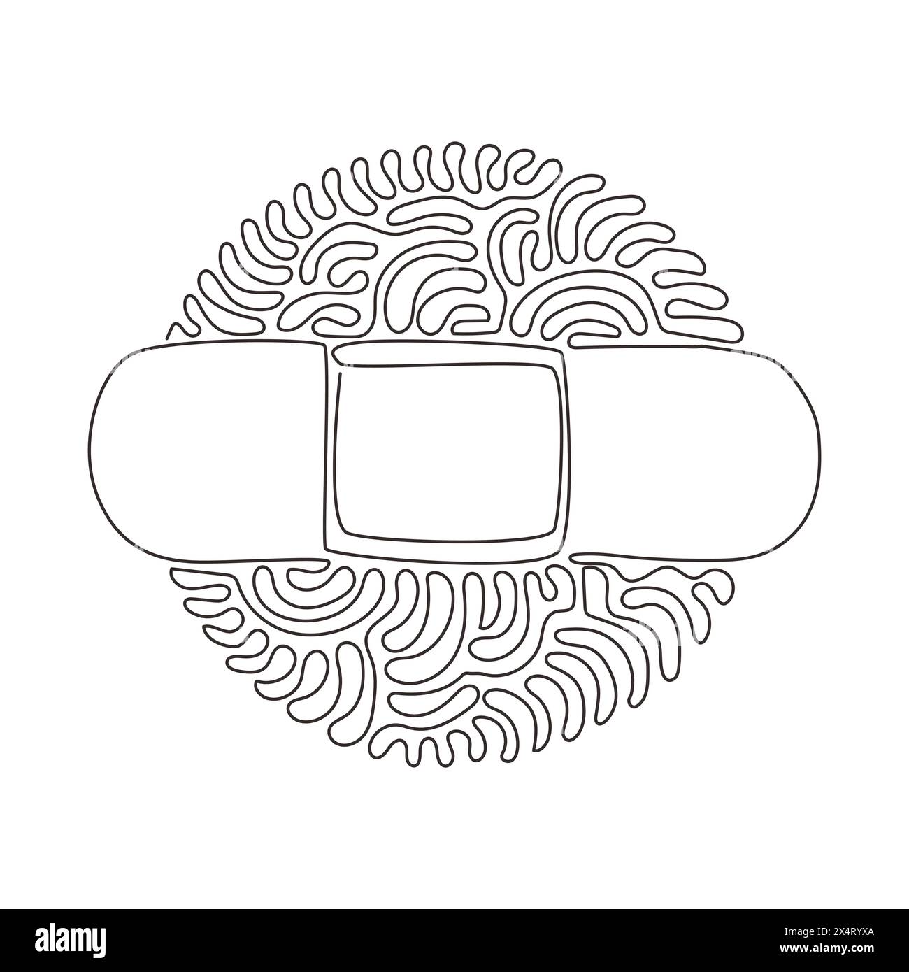 Single continuous line drawing adhesive bandage elastic medical ...