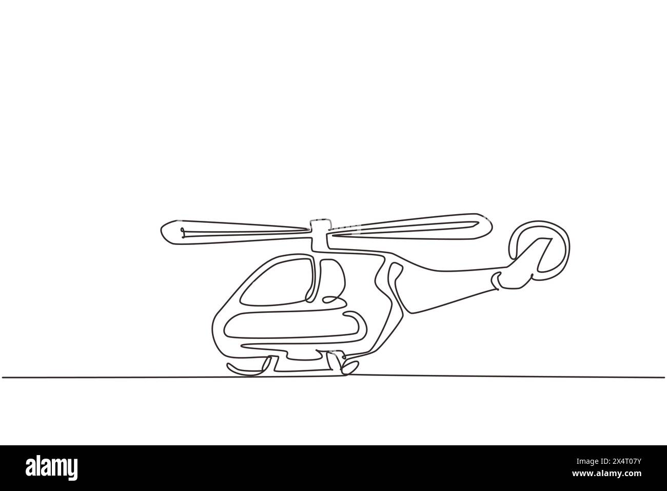 Continuous one line drawing toy helicopter. Children toys, air vehicles ...