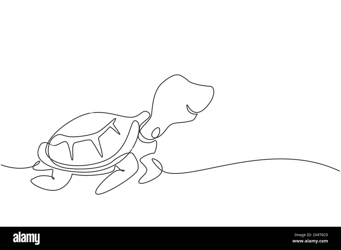 Single continuous line drawing turtle for marine company logo identity ...