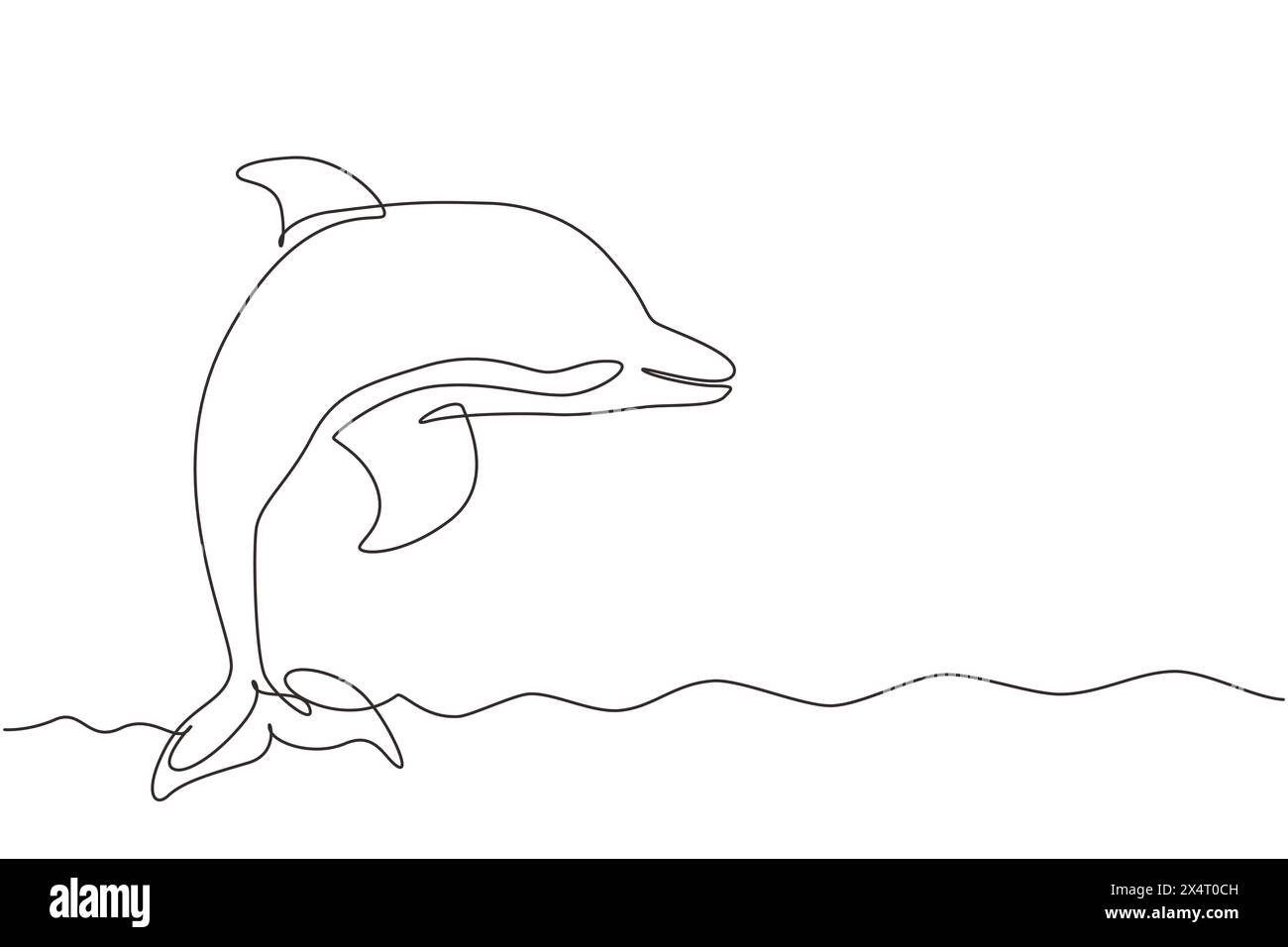 Single one line drawing cute dolphins. Cute blue dolphins, dolphin ...