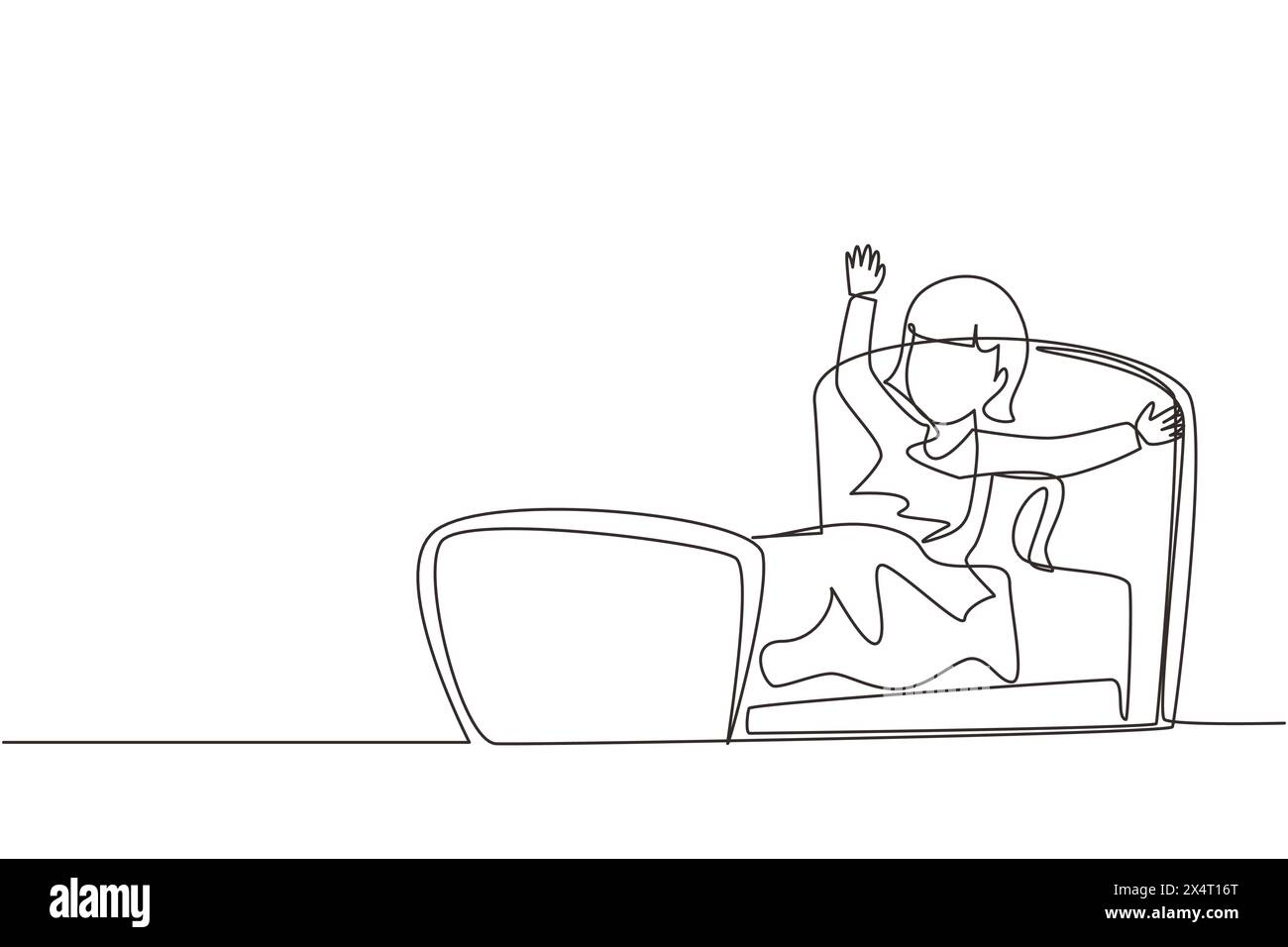 Girl stretching on bed Stock Vector Images - Alamy