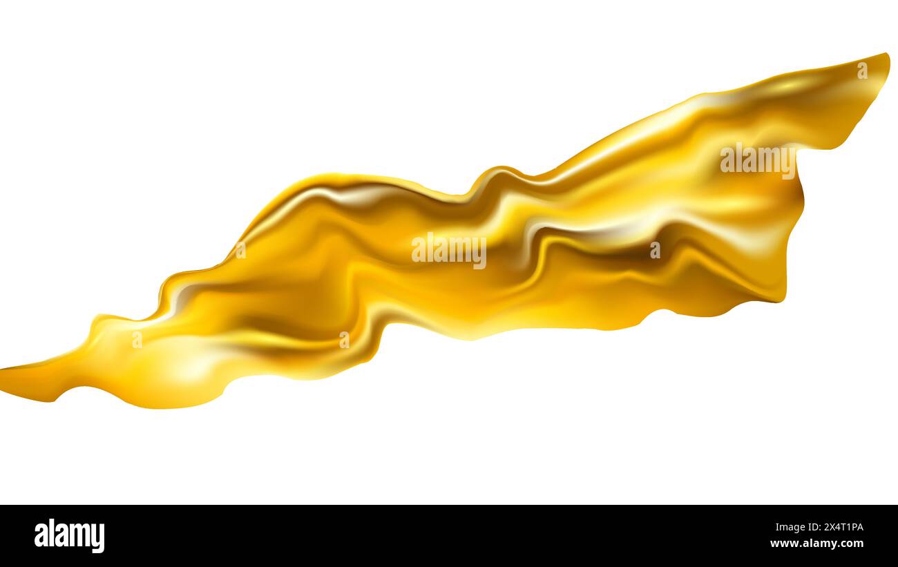 3d design with silk texture cloth background. Golden Flying Cloth ...