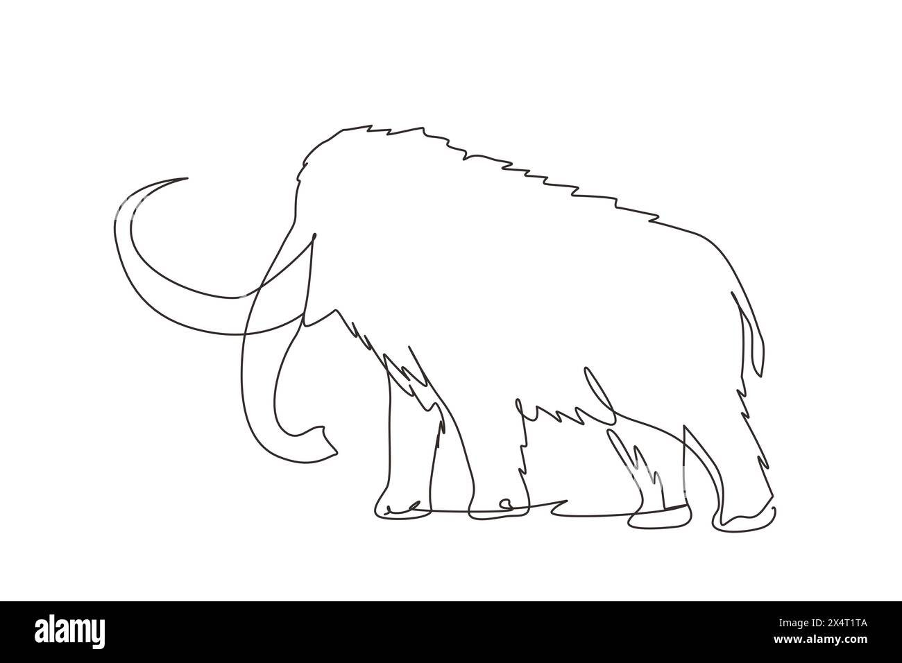 Single one line drawing big mammoth business logo identity. Prehistoric ...