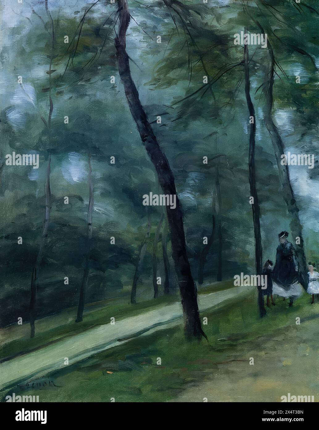 Pierre-Auguste Renoire - A Walk in the Woods (Madame Lecoeur and Her ...