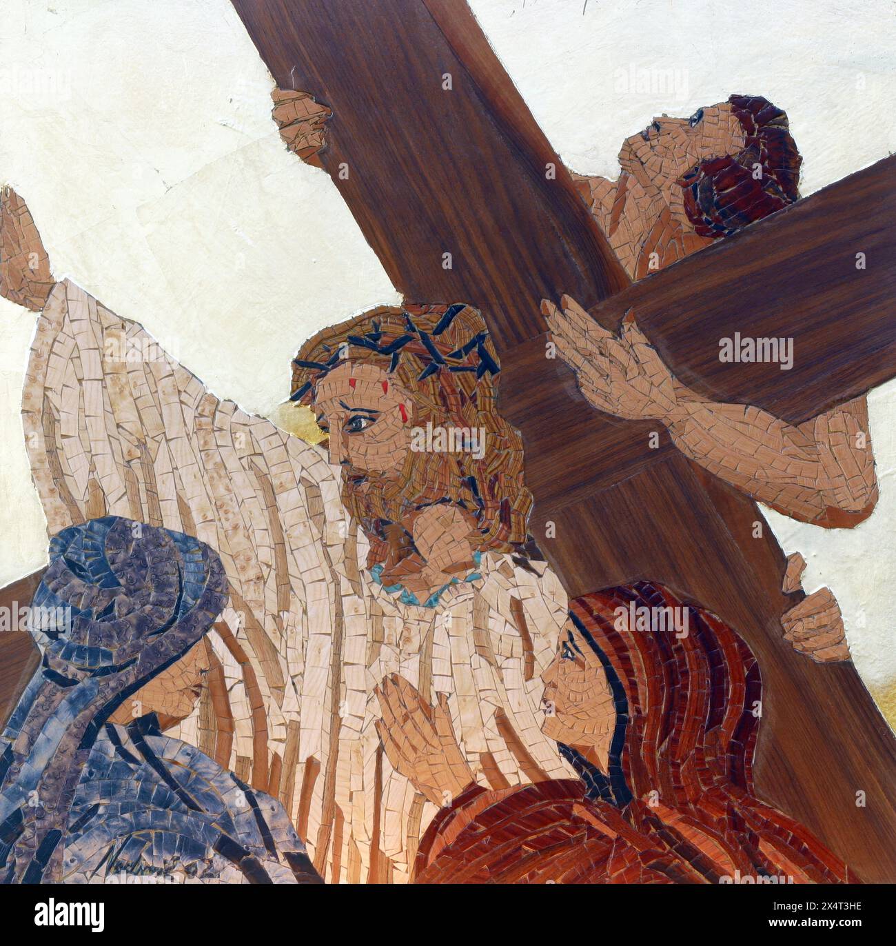 5th Stations of the Cross, Simon of Cyrene carries the cross, parish Church of Blessed Aloysius ...