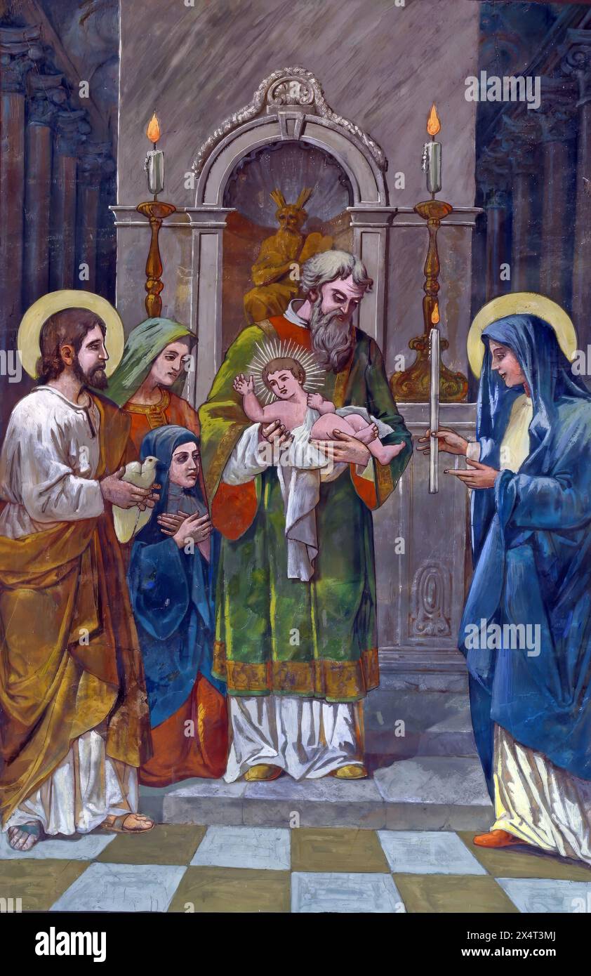 Presentation of Jesus in the temple, fresco in the Parish Church of ...