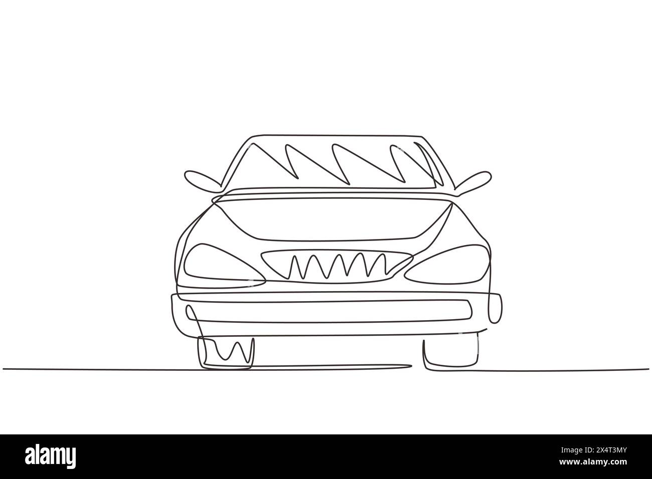 Continuous one line drawing elegant sedan car. Beautiful sports car men ...