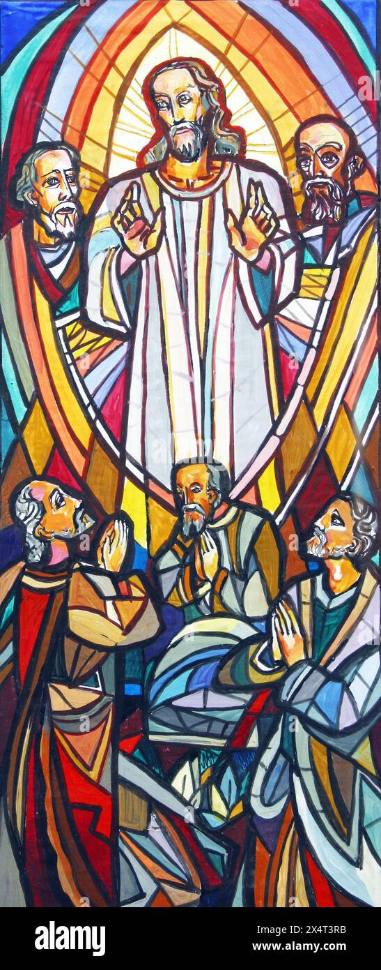 Transfiguration of Jesus, sketch for a stained glass window in the ...