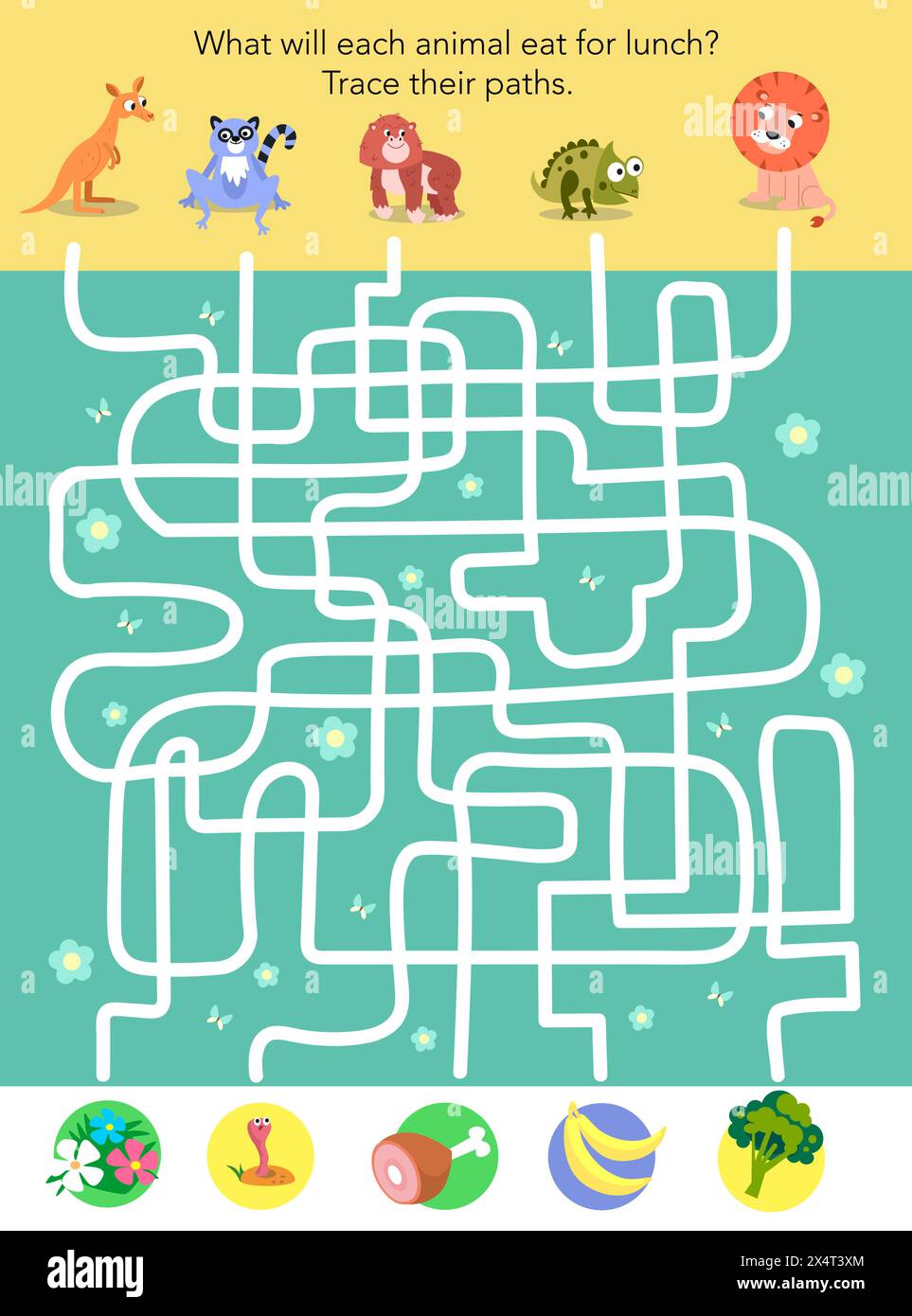 Maze game, activity for children. Vector illustration. African ...