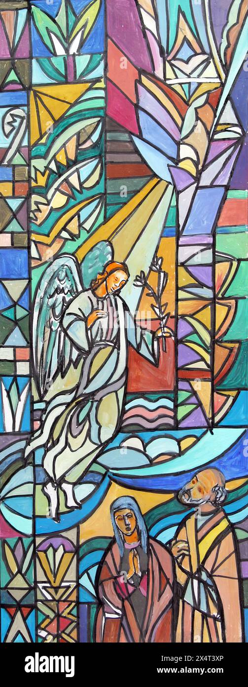 Saint Gabriel the Archangel, sketch for a stained glass window in the ...