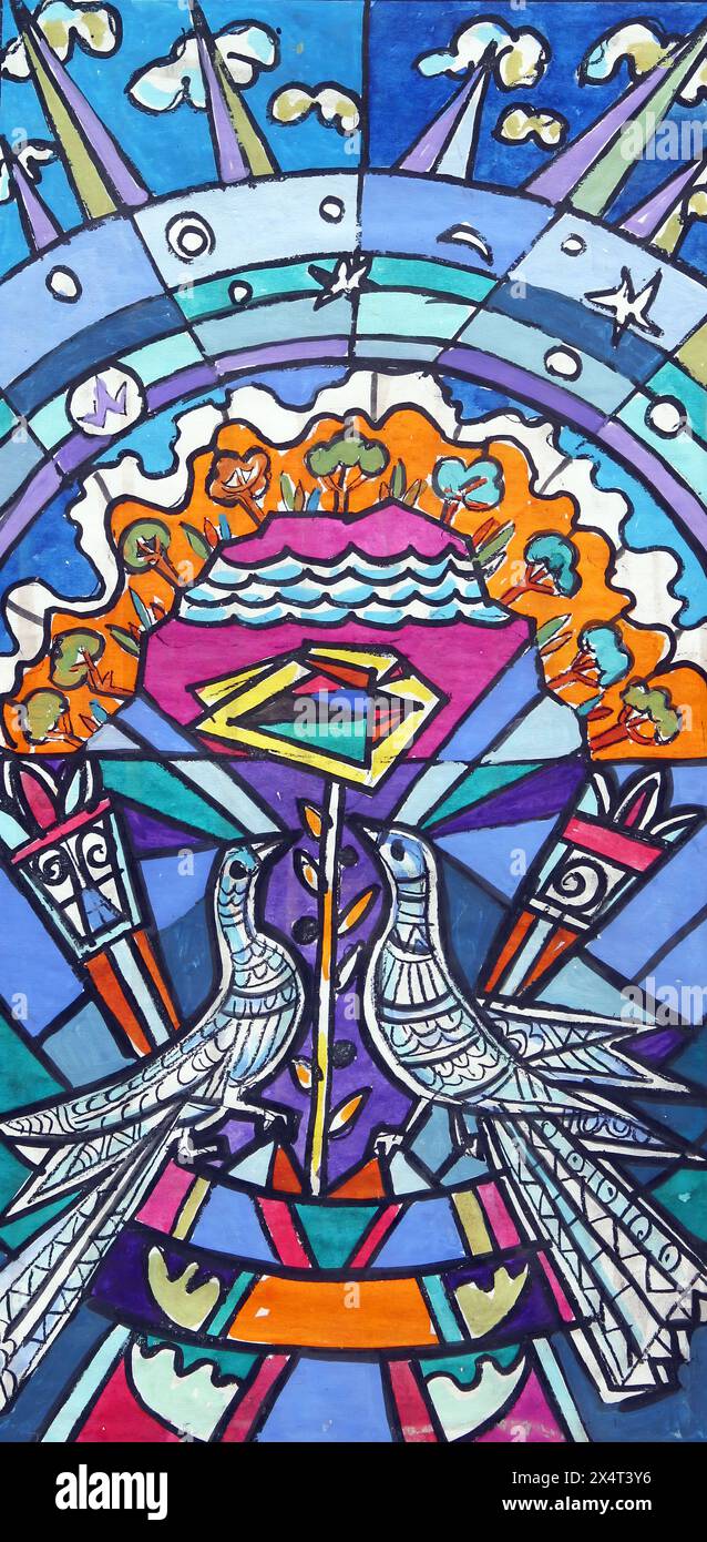 Sketch for a stained glass window in the parish church of Saints Peter ...