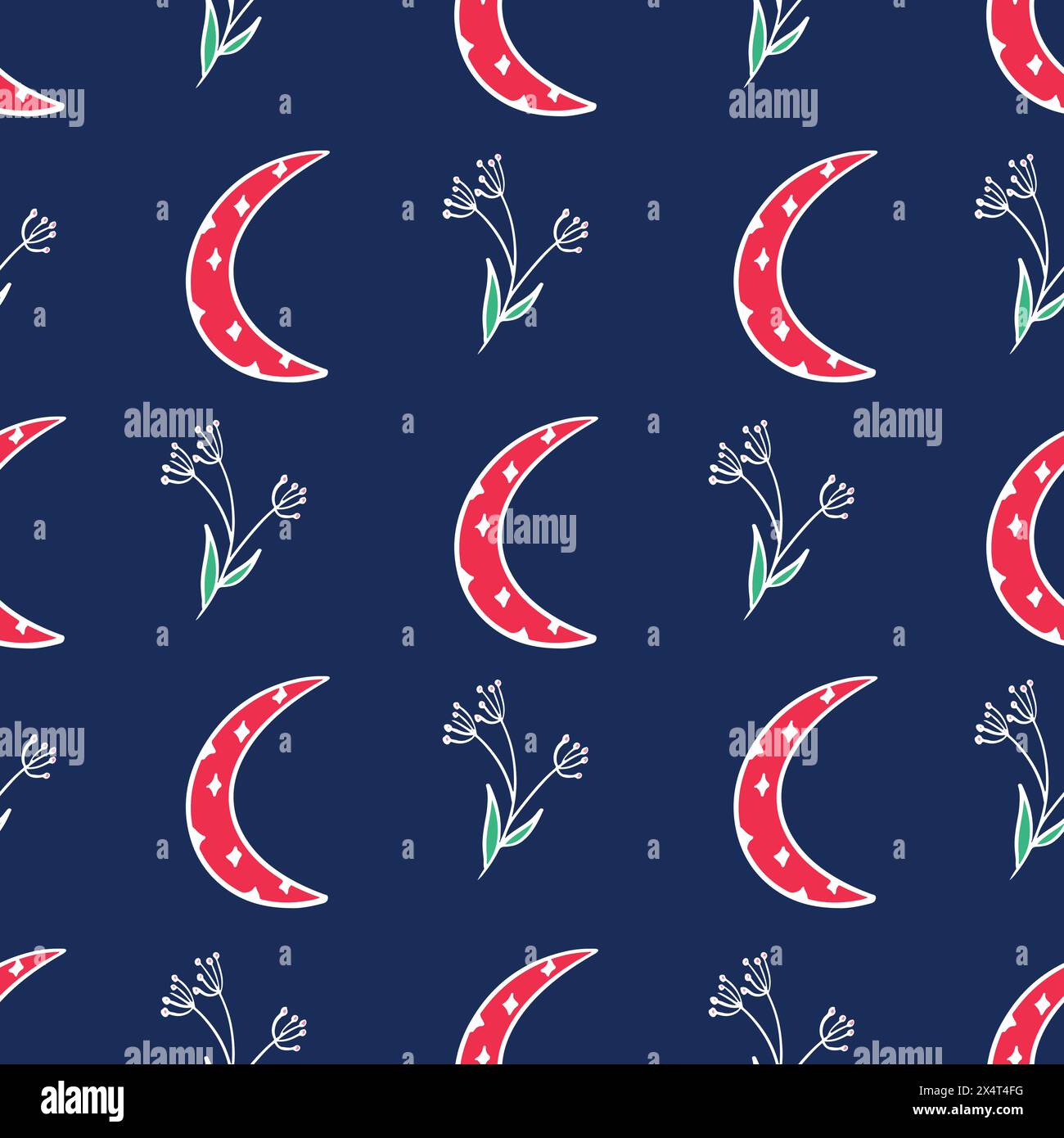 Abstract celestial floral vector seamless pattern design Stock Vector ...