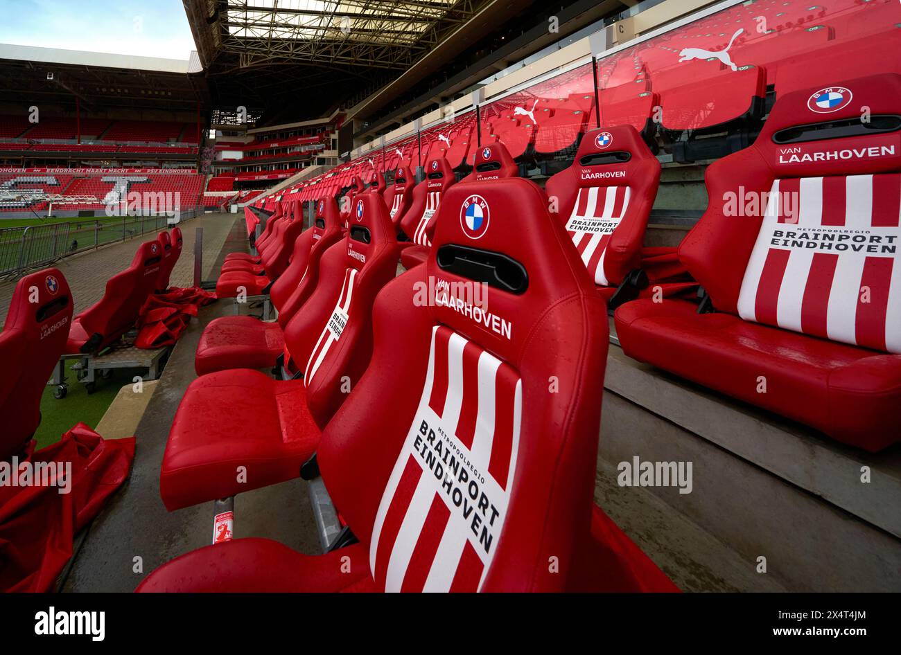 Staff bench at Philips Stadion - the official arena of FC PSV Eindhoven ...