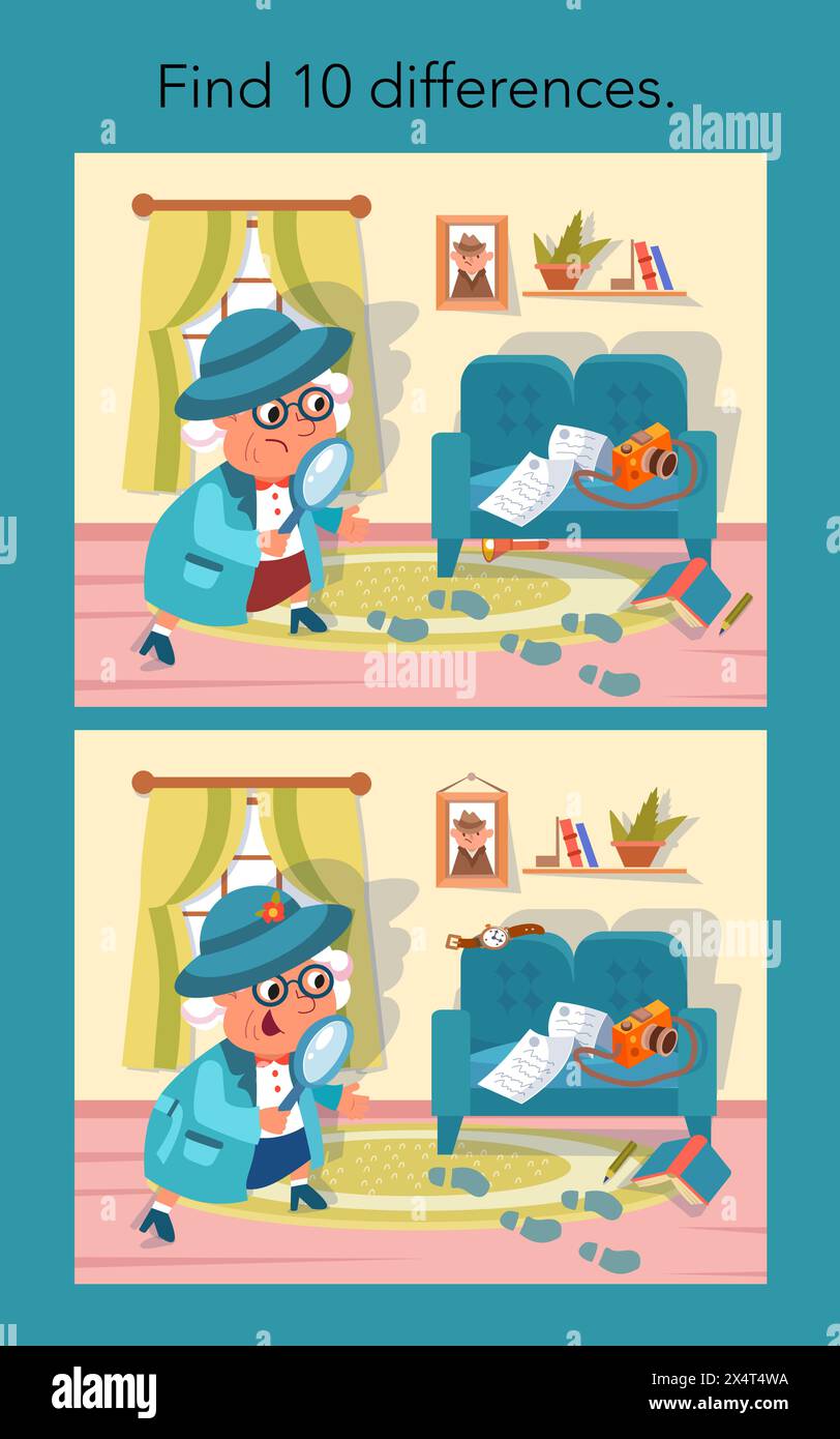 Find 10 differences. Educational puzzle game for kids. Cute cartoon ...