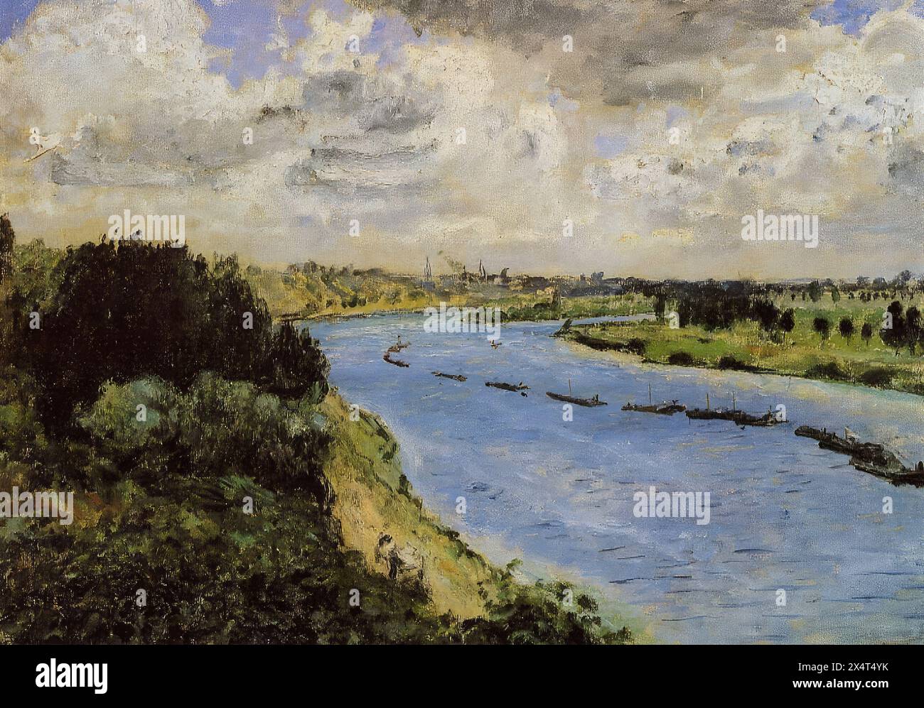Renoir painting - Banks of a River Stock Photo - Alamy