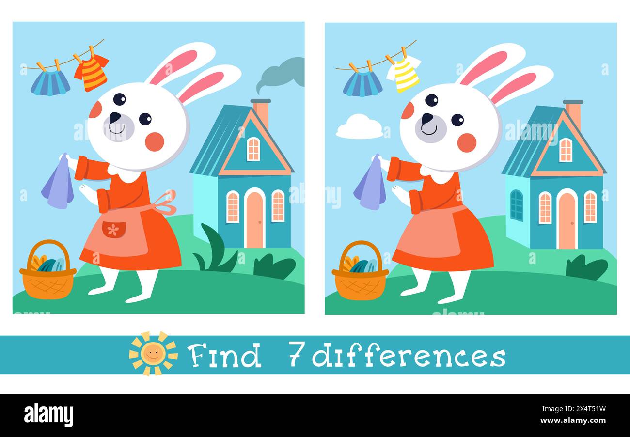 Find 7 differences. Educational puzzle game for children. Cartoon ...