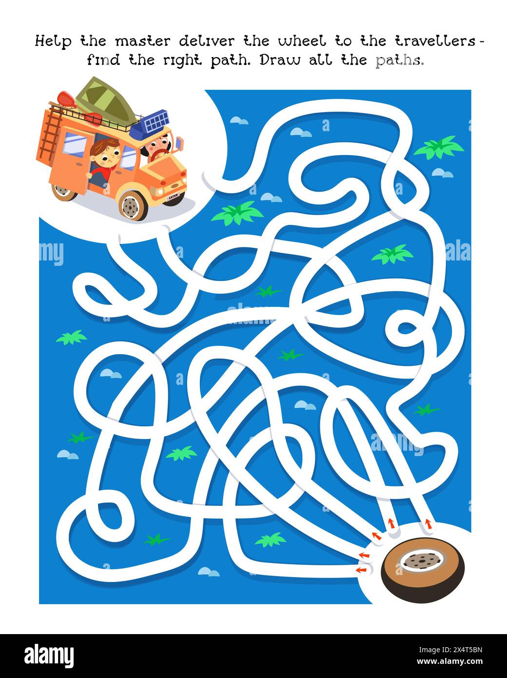 Maze game, activity for children. Vector illustration. Puzzle for kids ...
