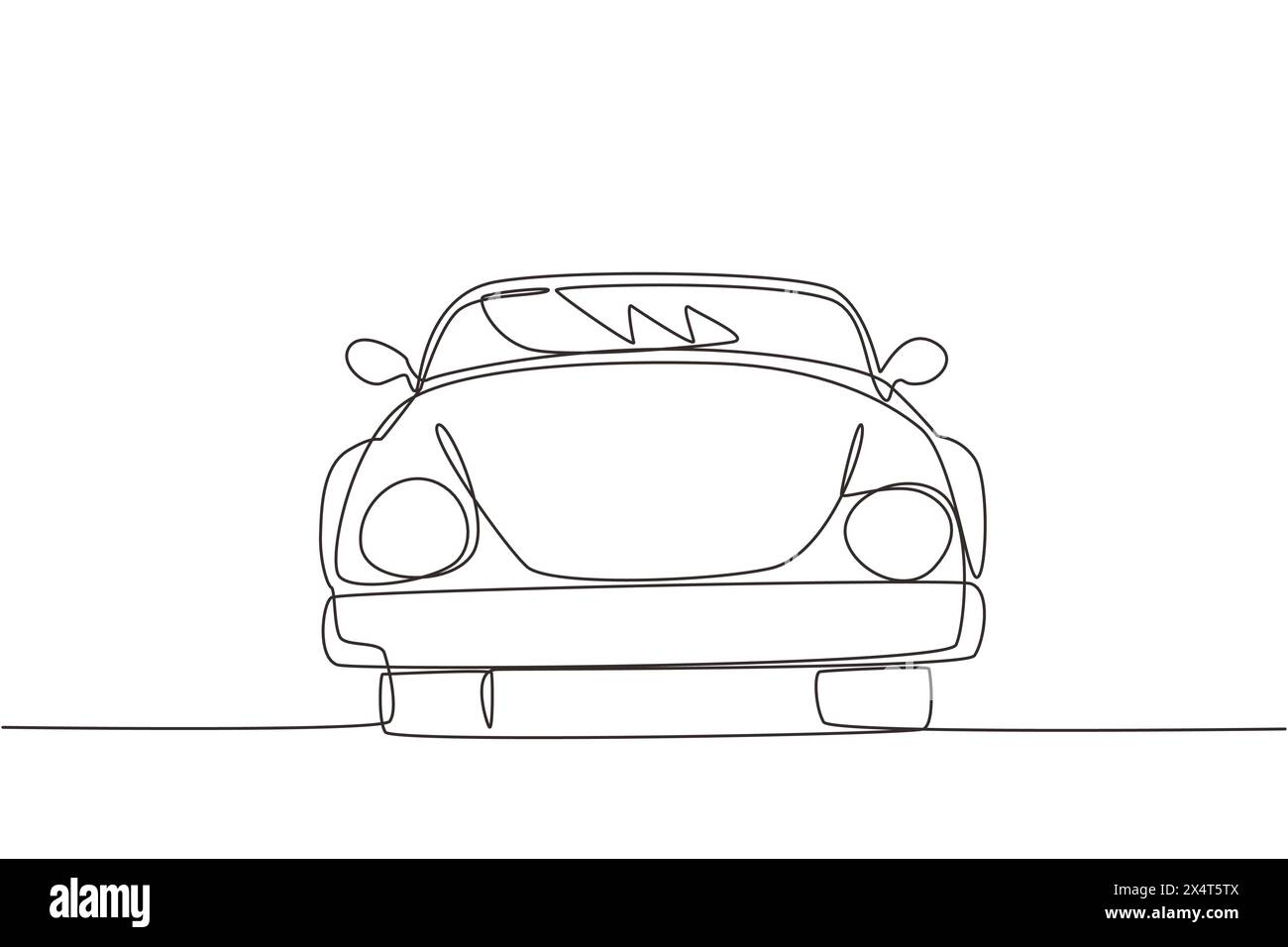 Single one line drawing cabriolet car. Beauty sport business ...