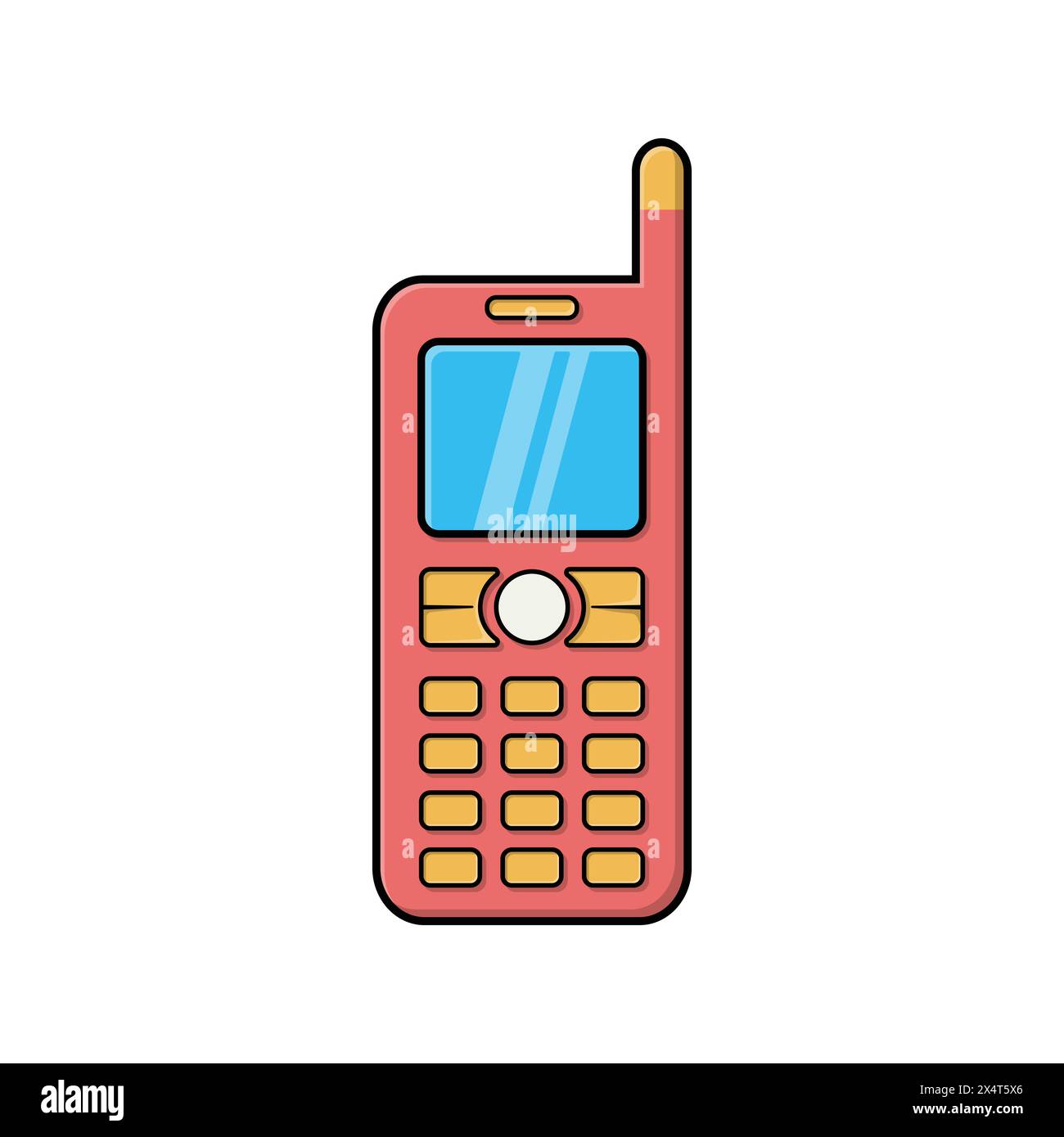 Retro style mobile phone icon. Device gadget technology and electronic ...