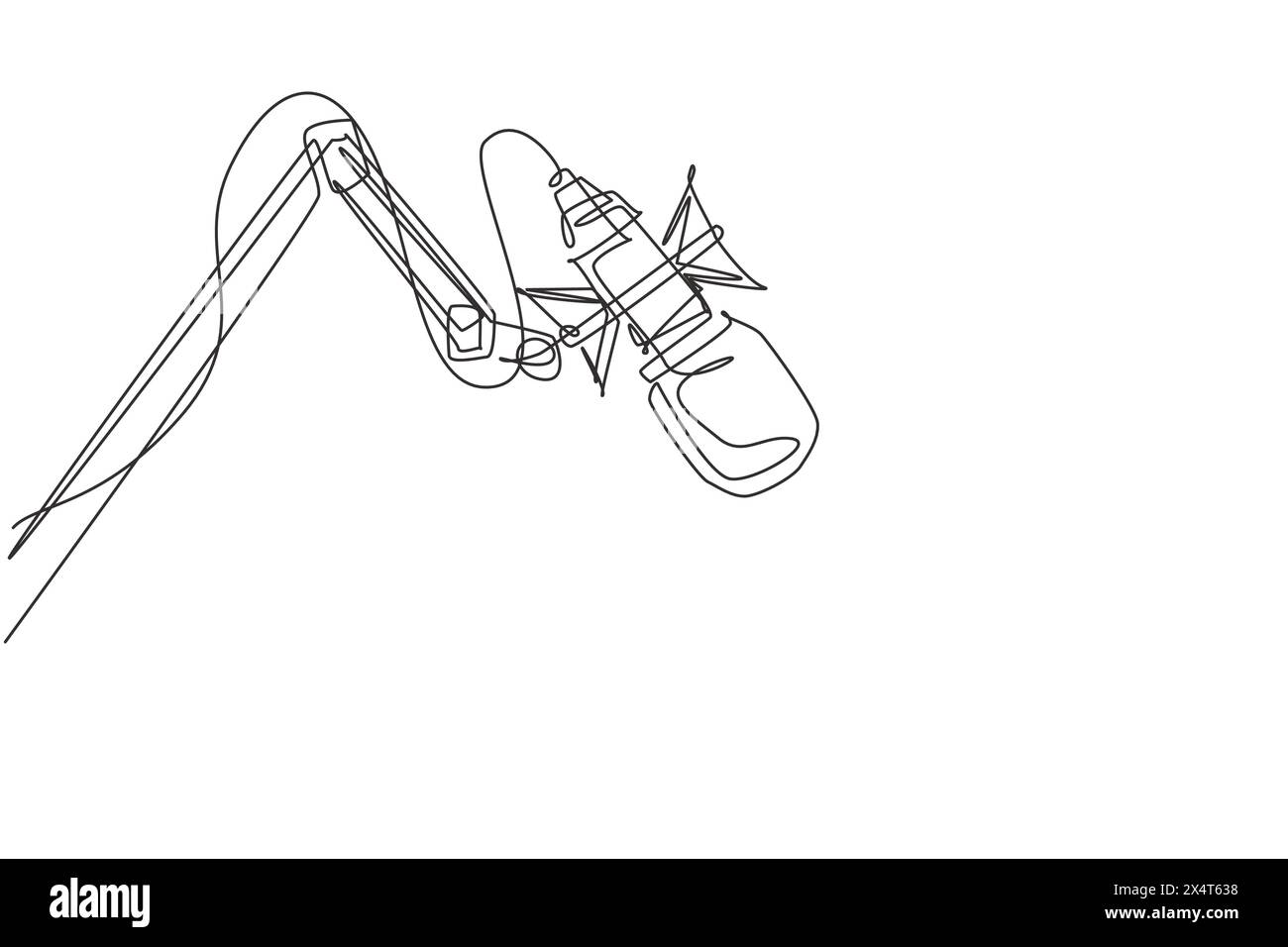 Single continuous line drawing studio microphone. Condenser mic for ...
