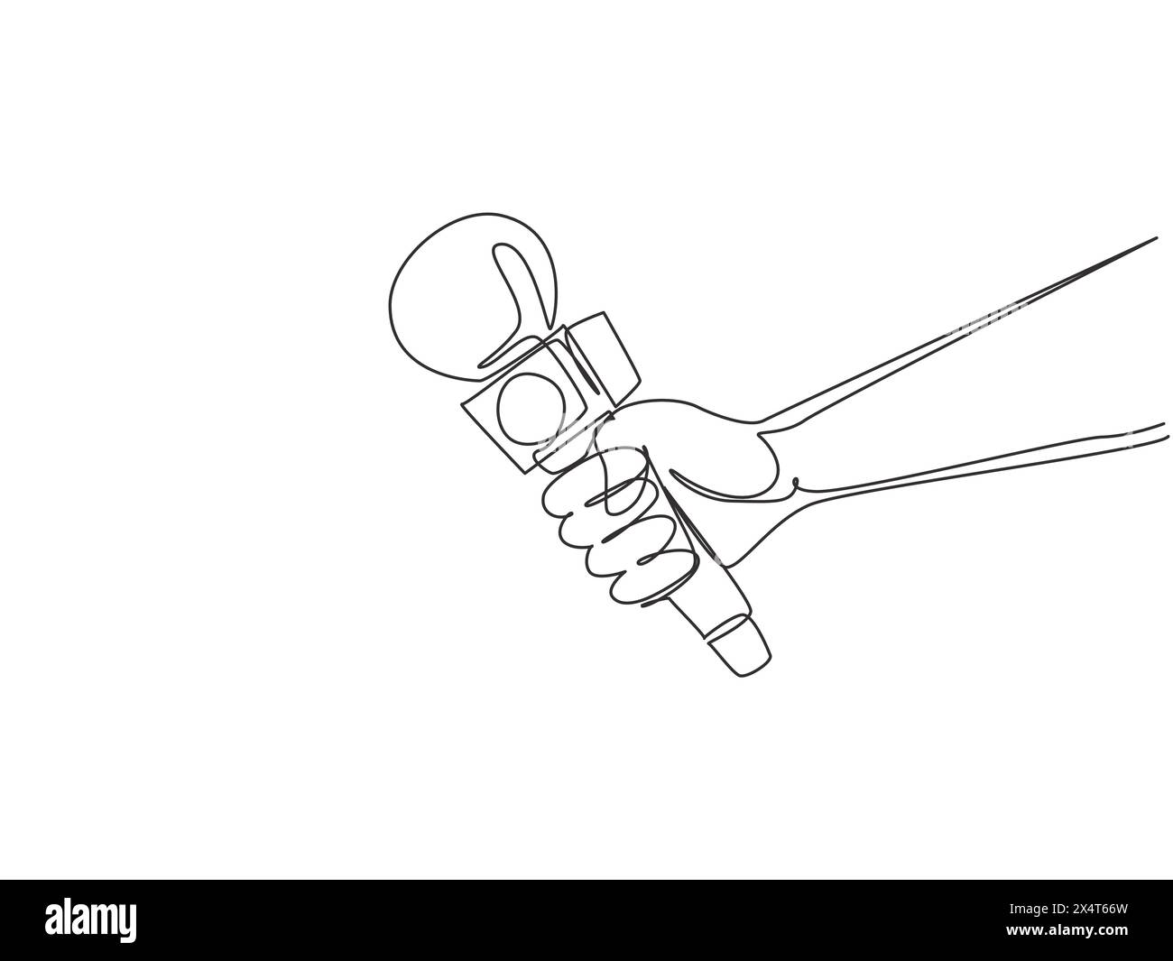 Continuous one line drawing visual on global news, journalism, live ...