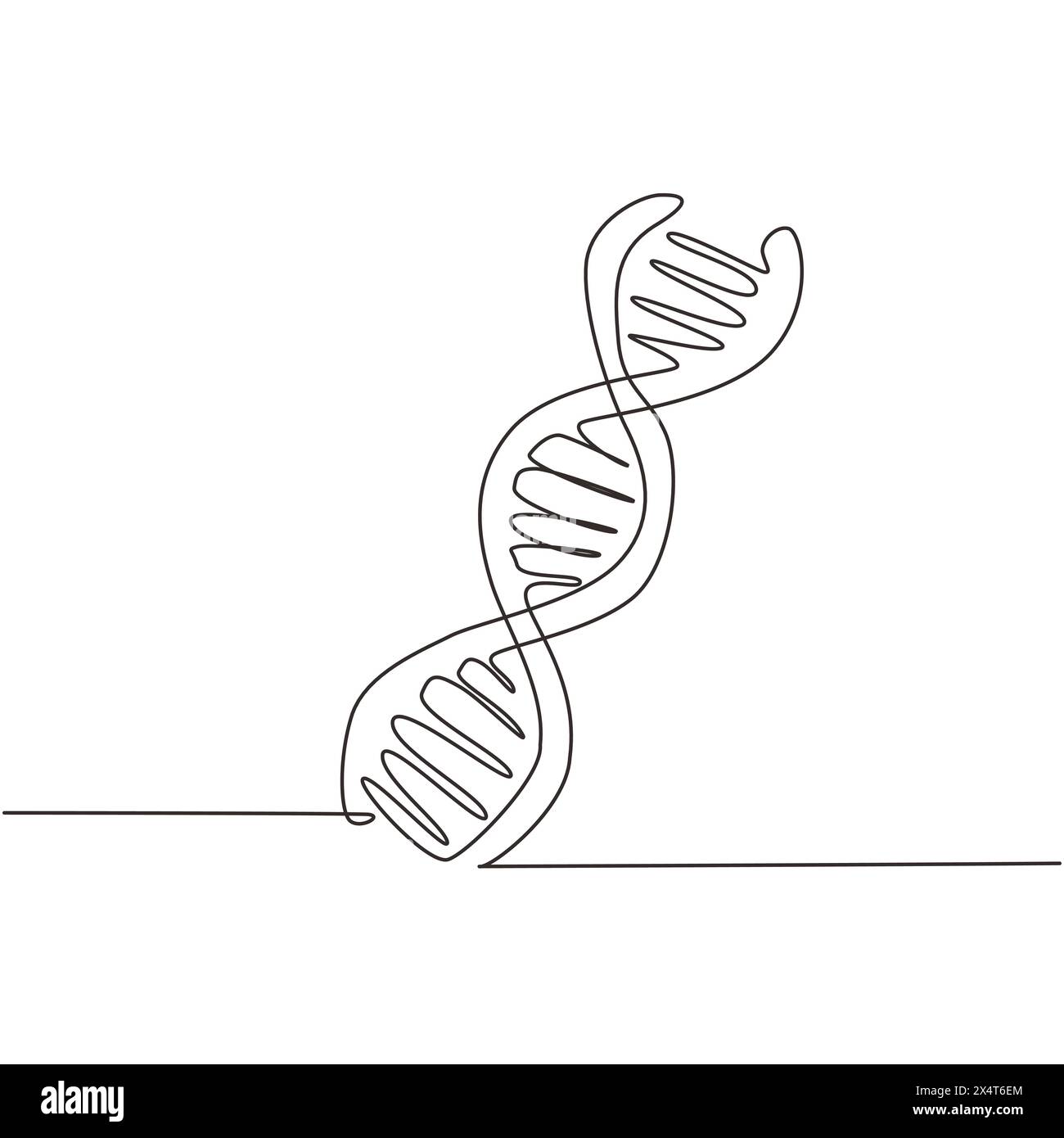 Single one line drawing helix or DNA. Low poly wireframe style. Concept ...
