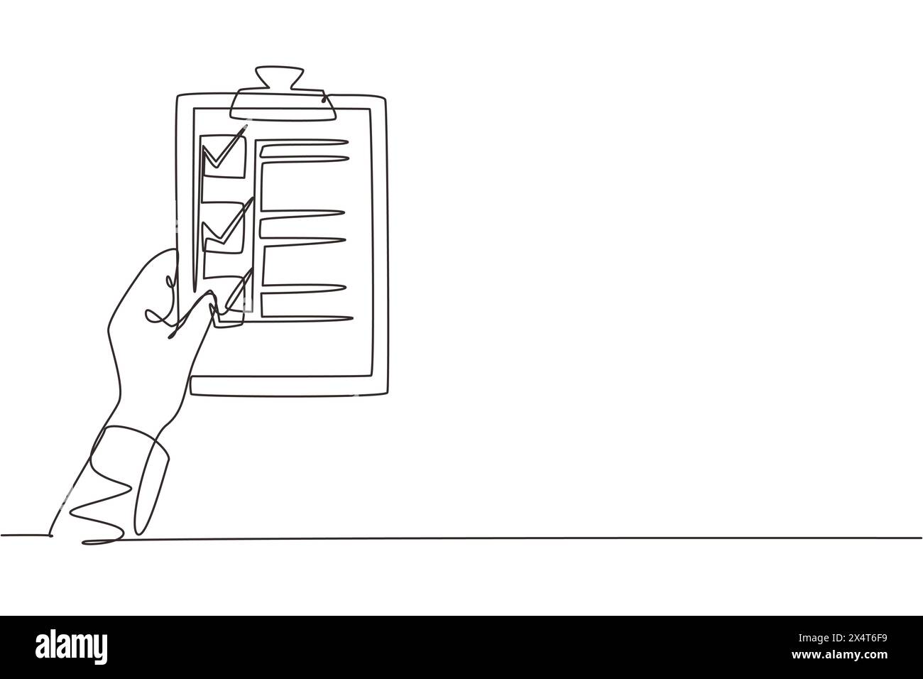 Continuous one line drawing clipboard in hand doctor. Doctor takes ...