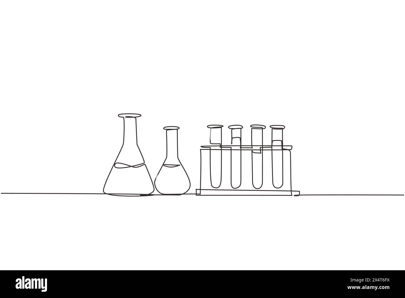 Single one line drawing chemical research laboratory equipment ...