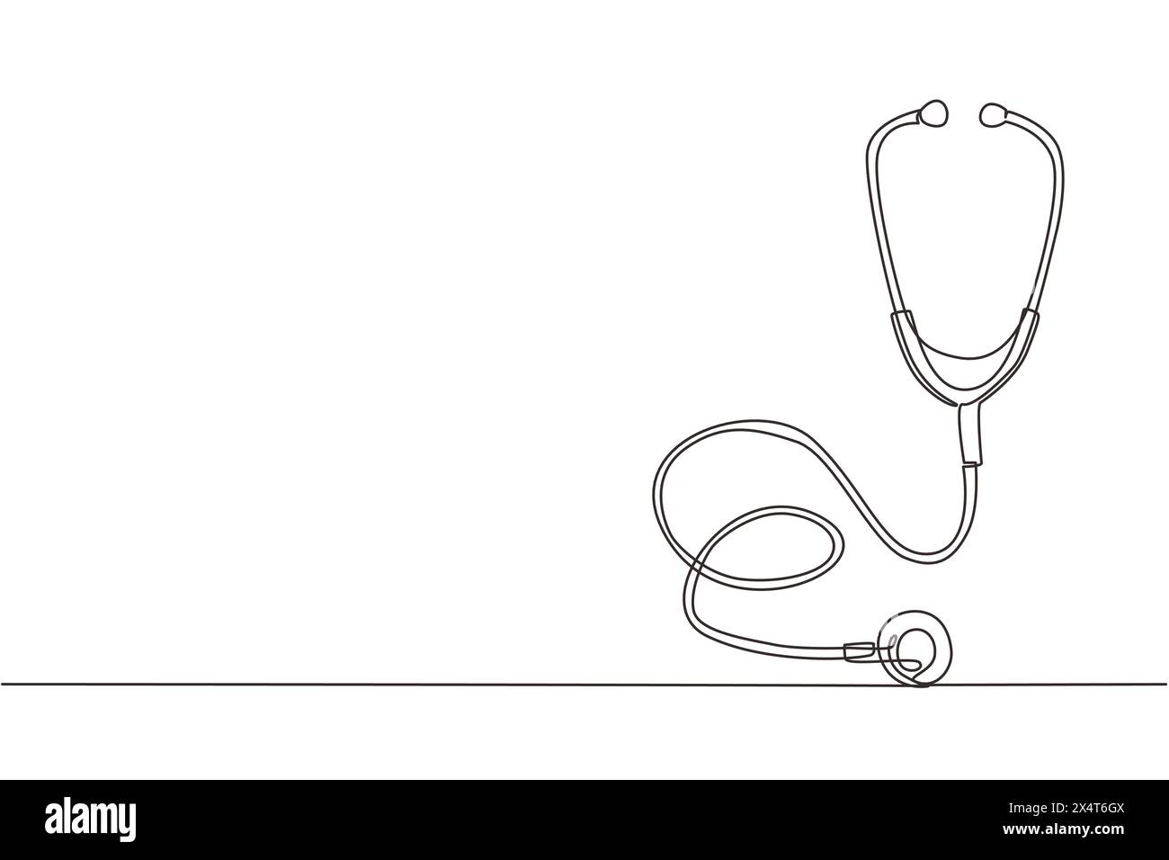 Single continuous line drawing Stethoscope graphic icon. Stethoscope ...