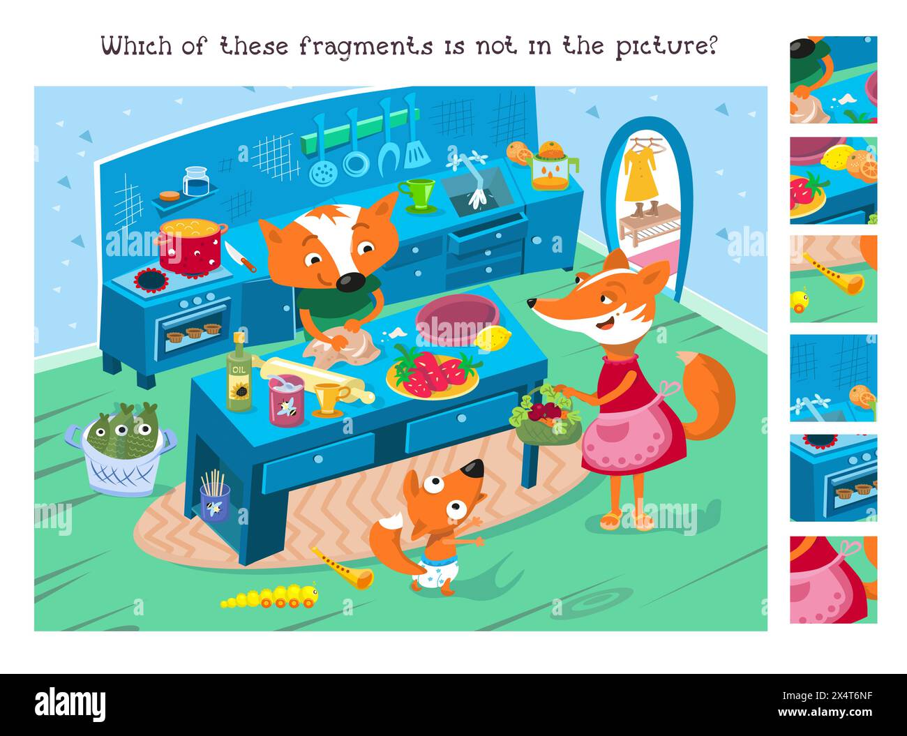 Find the hidden fragments. Educational game puzzle for kids. Friendly ...