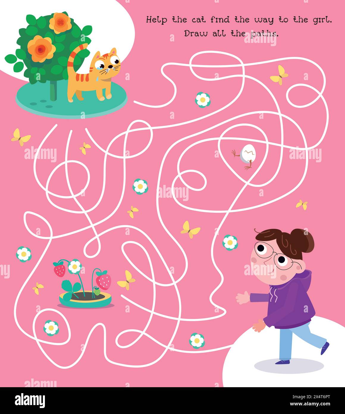 Maze game, activity for children. Puzzle for kids. Vector illustration ...