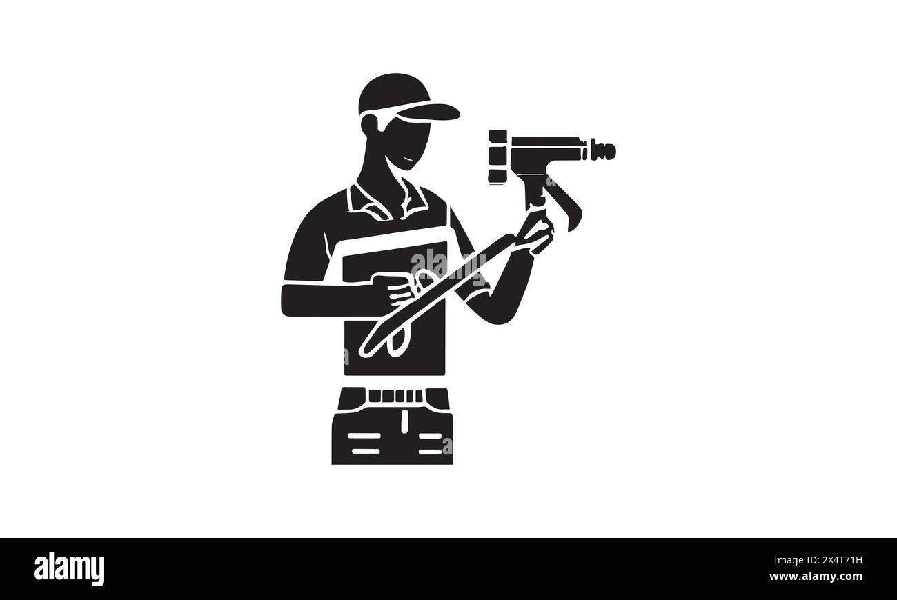 Person using pressure washer Black and White Stock Photos & Images - Alamy