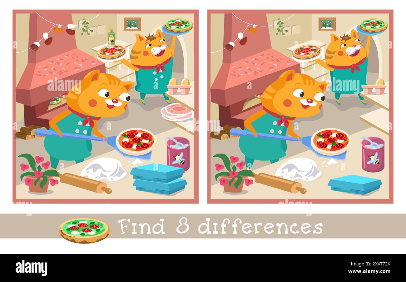 Find 8 hidden differences. Educational game for children. Puzzle in ...
