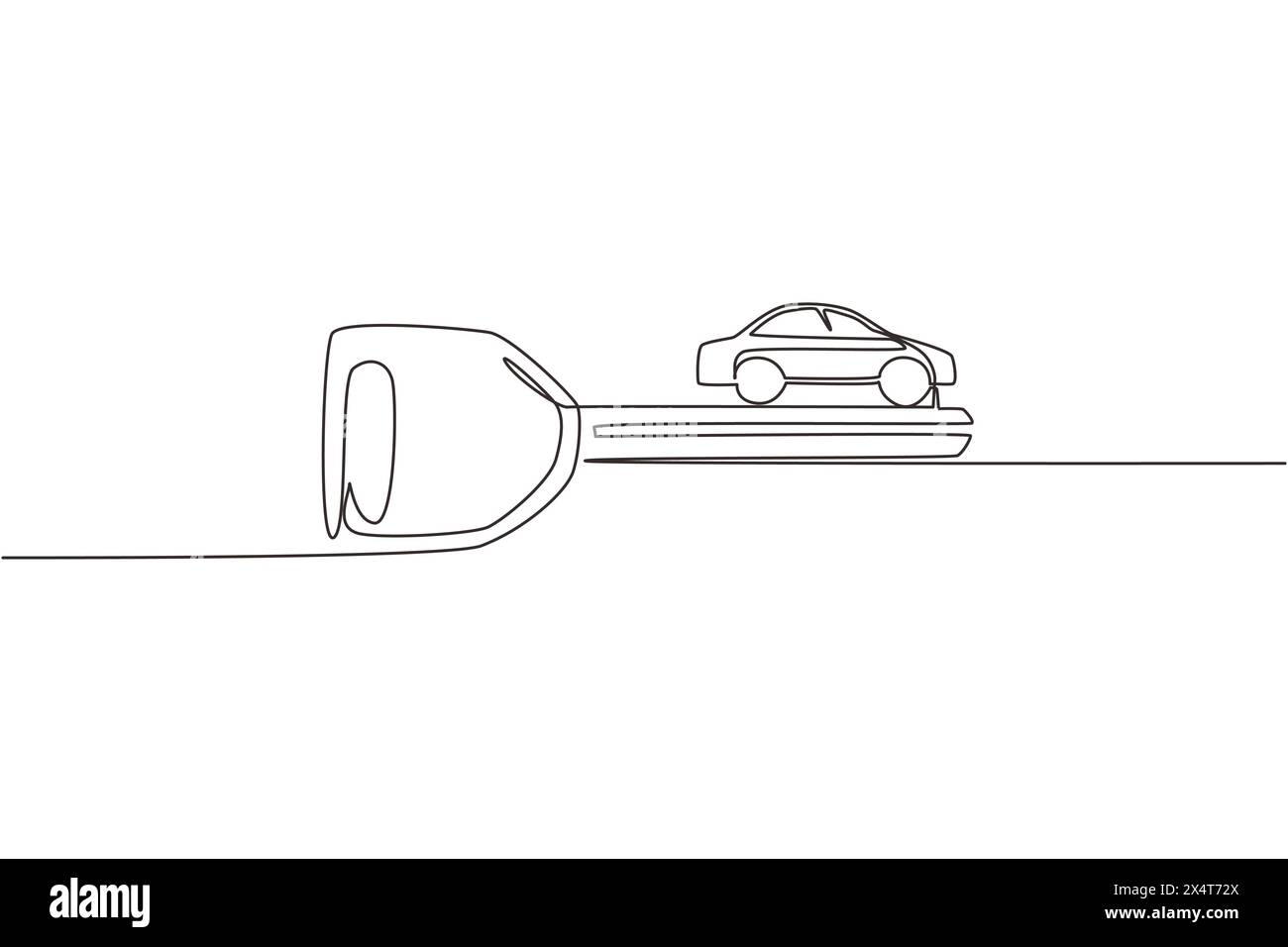 Continuous one line drawing car keys logo design template. Sale, lease ... Continuous one line drawing car keys logo design template. Sale, lease ...