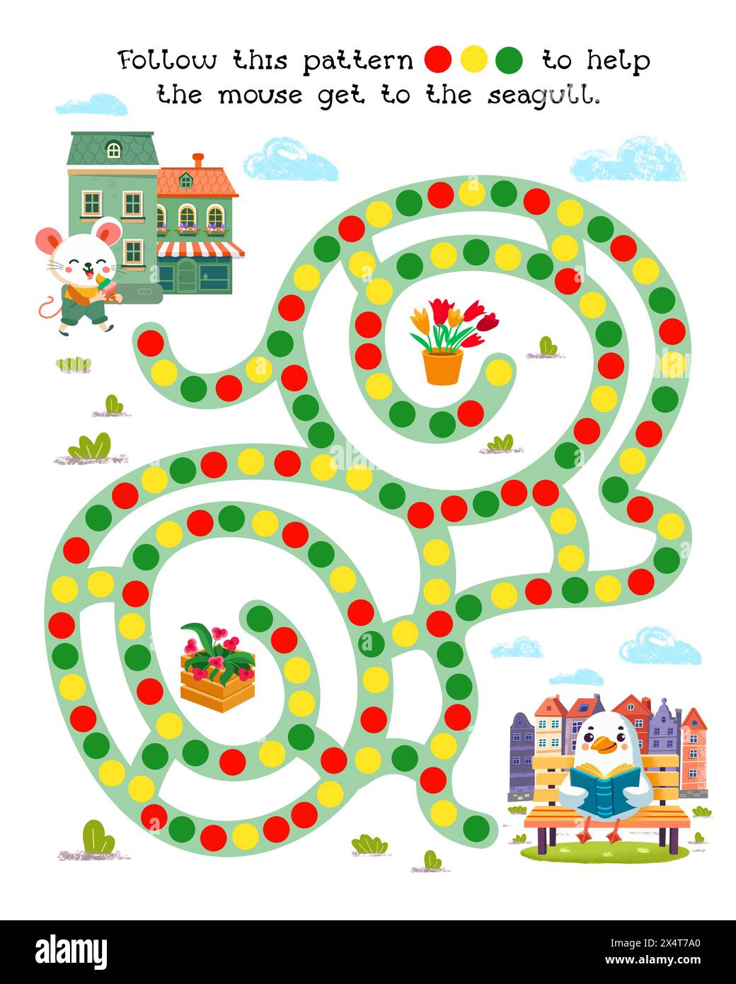 Maze for kids. Activiti and Education. Puzzle game for children. Cute ...