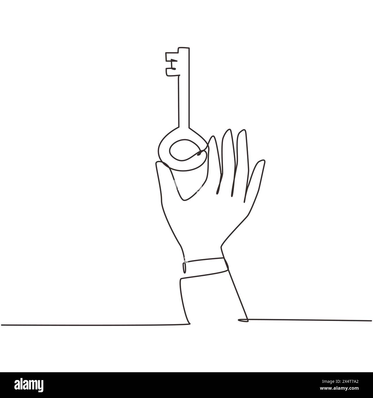 Continuous one line drawing hand holding vintage key. Key takeaways ...